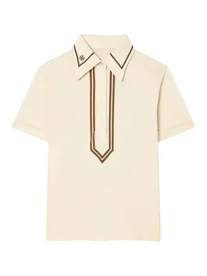 Tory Burch Tory Sport Mercerized Cotton Retro Polo Anise Brown