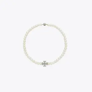 Tory Burch Moondance Pearl Necklace - Tory Silver/pearl/crystal
