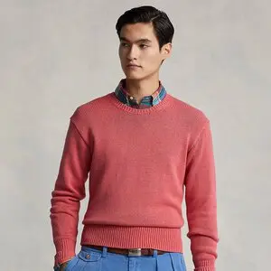 Ralph Lauren Garment-Dyed Cotton Sweater Adirondack Berry