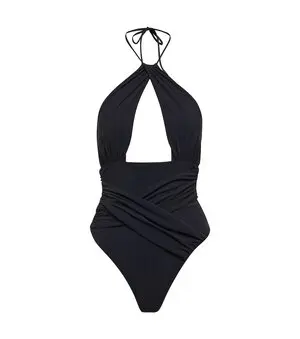 NENSI DOJAKA Cutout Halterneck Swimsuit - Black