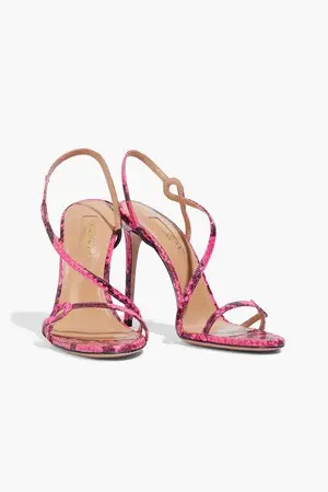 AQUAZZURA Serpentine 105 Elaphe Sandals