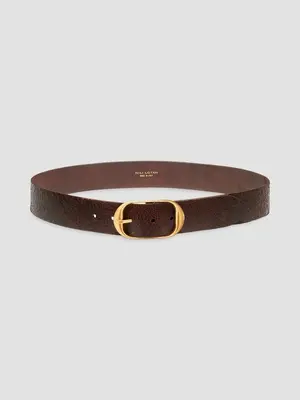 NILI LOTAN Nili Leather Belt Brown