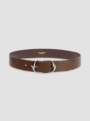 NILI LOTAN Nili Leather Belt - Chestnut
