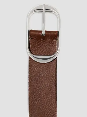 NILI LOTAN Nili Leather Belt - Chestnut