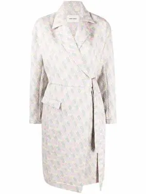 Henrik Vibskov Floral Print Wrap Coat - Purple