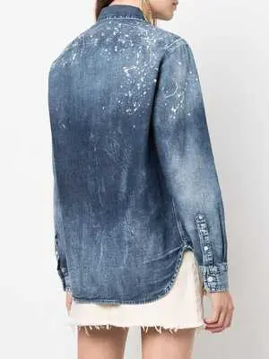 Ralph Lauren Paint-splatter Denim Shirt