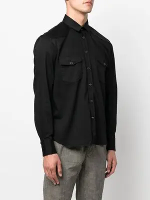 PT TORINO Flap-pockets Button-up Shirt - Black