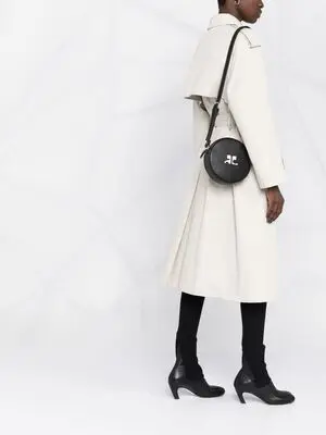 COURREGES Logo-embossed Rounded Crossbody Bag - Black