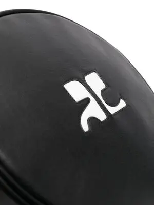 COURREGES Logo-embossed Rounded Crossbody Bag - Black
