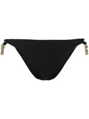 Moschino Logo-print Chain-trim Bikini Briefs - Black