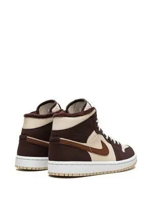 JORDAN Air 1 Mid Se Basalt Fleece Sneakers - Brown