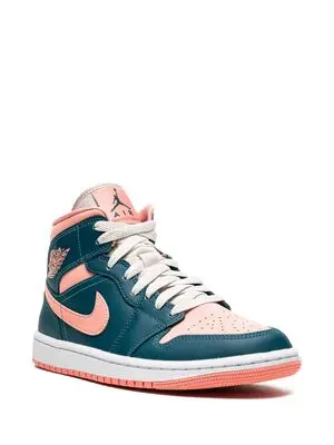 JORDAN Air 1 Mid Dark Teal Sneakers - Green