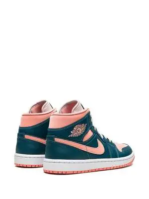 JORDAN Air 1 Mid Dark Teal Sneakers - Green