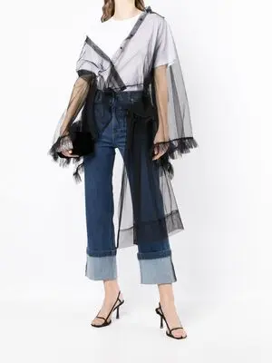 ACT Nº1 Tulle-panel Cropped Jeans