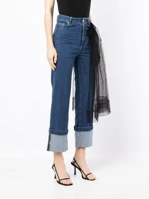 ACT Nº1 Tulle-panel Cropped Jeans