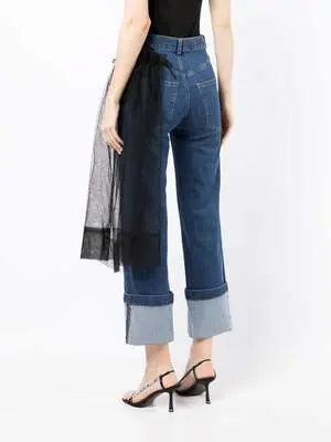 ACT Nº1 Tulle-panel Cropped Jeans
