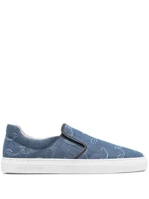 Jacob Cohen Embroidered-logo Denim Sneakers
