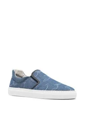 Jacob Cohen Embroidered-logo Denim Sneakers