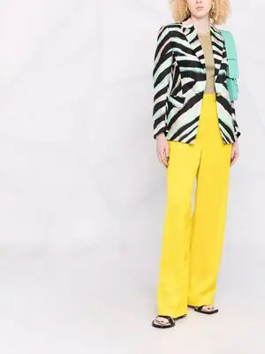 Roberto Cavalli Zebra-print Silk Blazer - Black