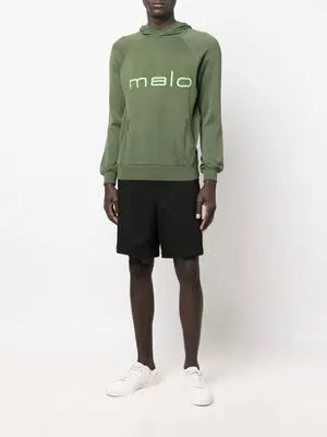 Malo Logo-print Hooded Sweatshirt - Green