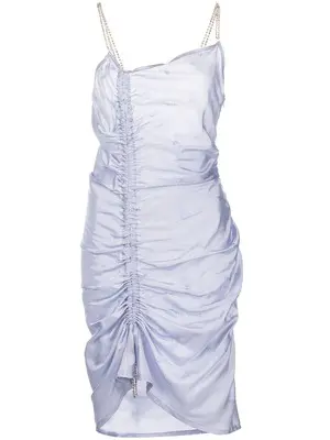 Gcds Crystal-strap Ruched Dress