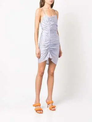 Gcds Crystal-strap Ruched Dress