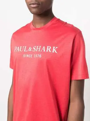 Paul & Shark Logo-print Organic Cotton T-shirt - Red