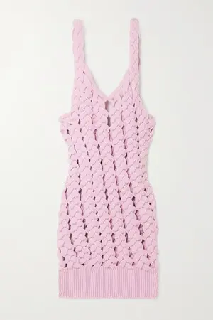 ISA BOULDER Crochet-knit Mini Dress