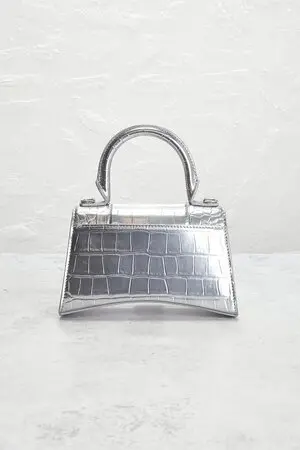 Balenciaga Xs Hourglass Top Handle Bag - Silver