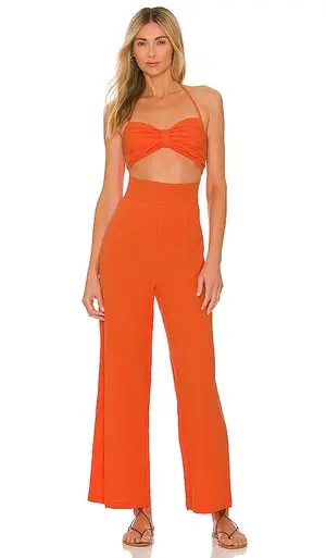 SNDYS X Boat Linen Jumpsuit - Tangerine