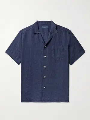 Men's Navy Linen Shirts