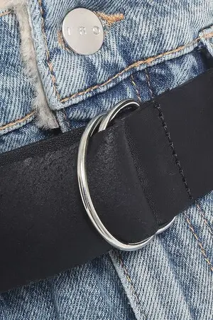 IRO PARIS Icons Shearling-trimmed Belted Denim Mini Skirt