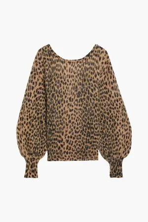 Maje Jacquardknit Mohairblend Sweater - Animal Print
