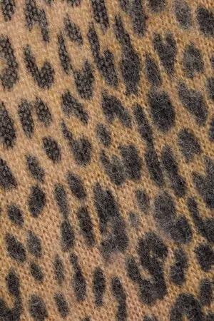 Maje Leopard Jacquard Knit Mohair Blend Sweater