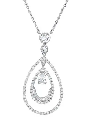 CRISLU X Andrew Prince Pear-shaped Pendant Necklace - Platinum