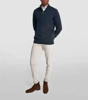 Barbour Cotton Half-zip Sweater - Navy