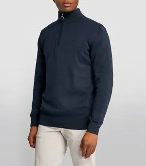 Barbour Cotton Half-zip Sweater - Navy