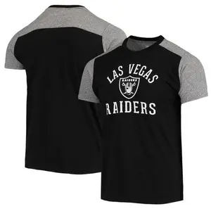 MAJESTIC THREADS Gray Las Vegas Raiders Field Goal Slub T-shirt - Black
