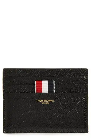 Thom Browne Leather Card Case - Black