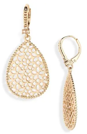 Marchesa Filigree Drop Earrings - Gold/ Gold