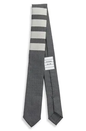 Thom Browne Thom Browne Four-Bar Neck Tie Med Grey