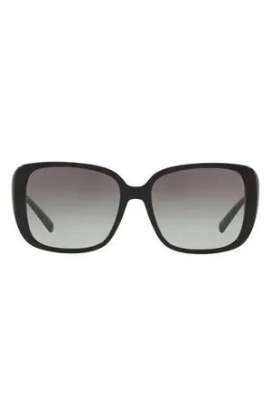 Versace Versace 56mm Square Frame Sunglasses Black/ Grey Gradient