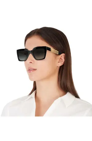 Versace 56mm Square Frame Sunglasses - Black