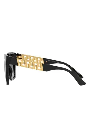 Versace 56mm Square Frame Sunglasses - Black