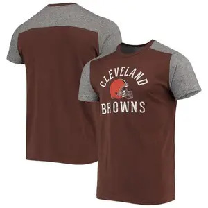 MAJESTIC THREADS Gray Cleveland S Field Goal Slub T-shirt - Brown