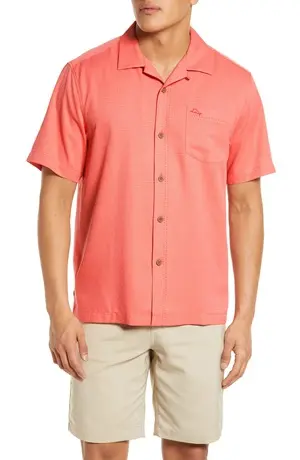 Tommy Bahama Coastal Breeze Silk Blend Button-up Shirt Lt Havana