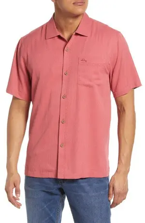 Tommy Bahama Coastal Breeze Silk Blend Button-up Shirt New Red Sa