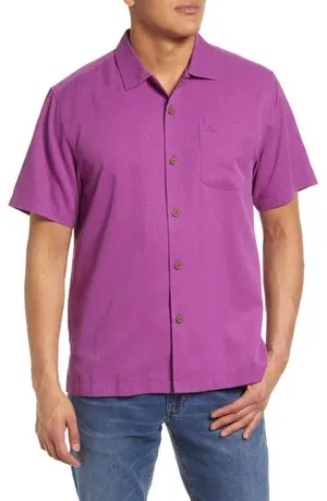 Tommy Bahama Coastal Breeze Silk Blend Button-up Shirt Purple Cho
