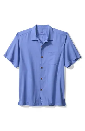 Tommy Bahama Coastal Breeze Silk Blend Button-up Shirt Rococo Blue
