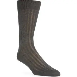 Canali Canali Cotton Rib Dress Socks Dark Grey